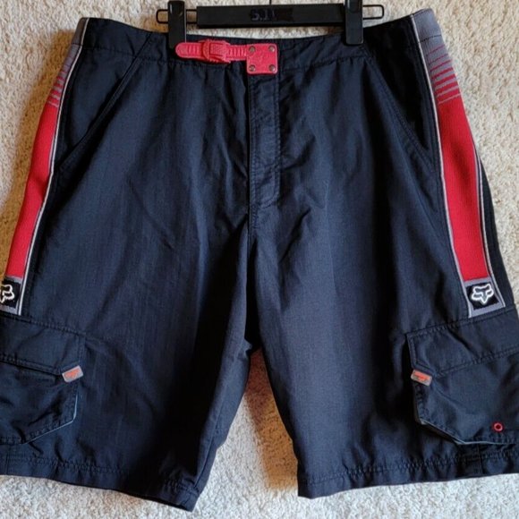 Fox | Shorts | Fox Racing Shorts Mens Size 4 Black Red Shorts Buckle ...